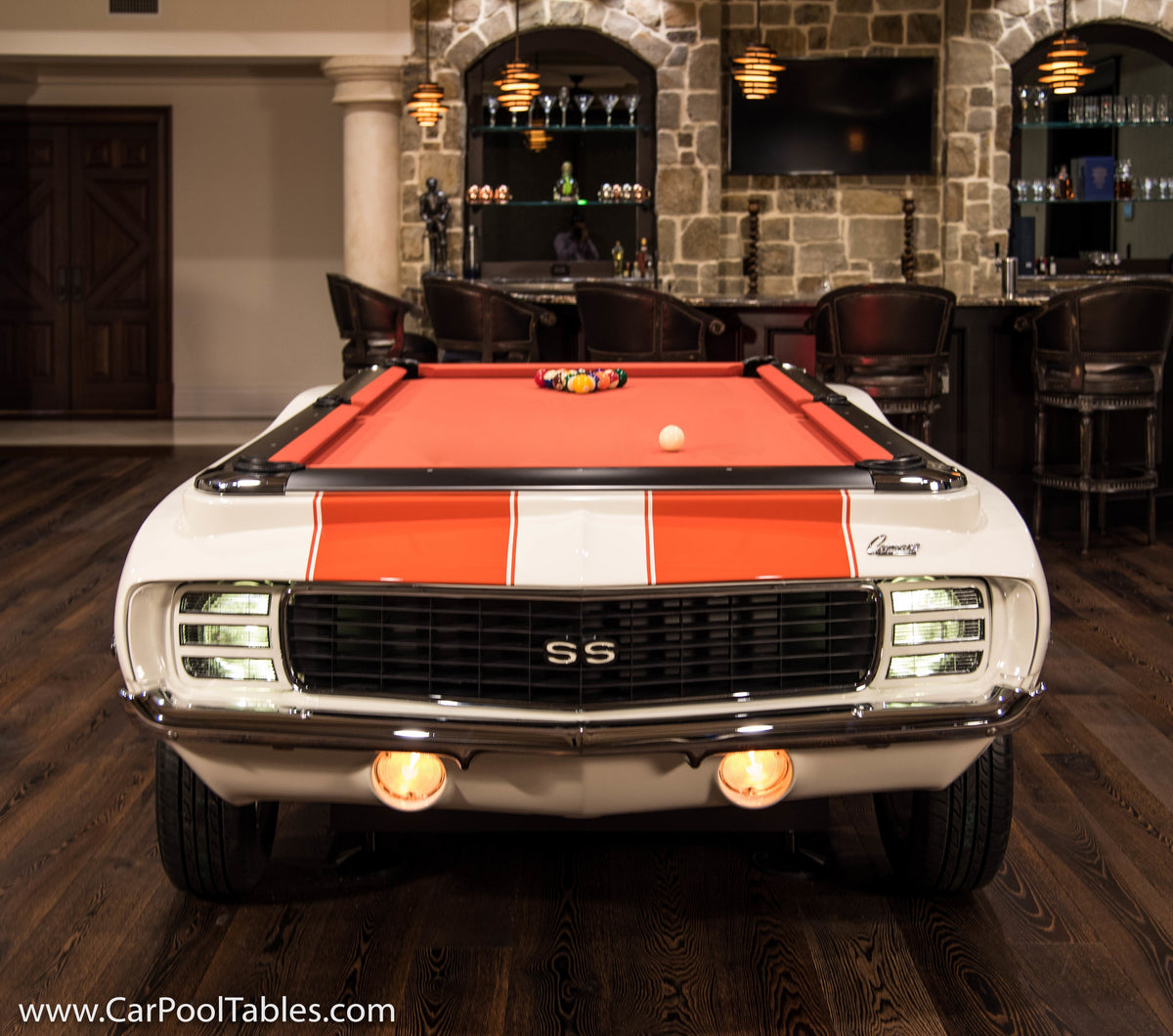 Mario Andretti Signature 1969 Camaro Pace Car Pool Table – CarPoolTables
